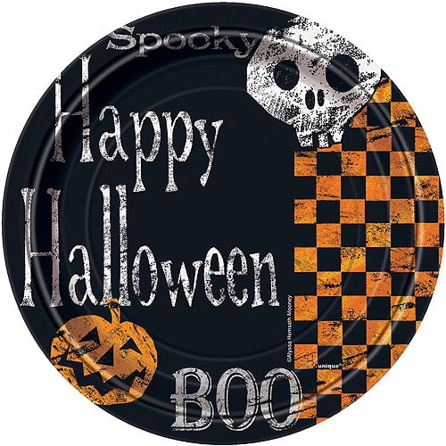 7" Halloween Checkered Paper Dessert Plates, 8ct - Walmart.com