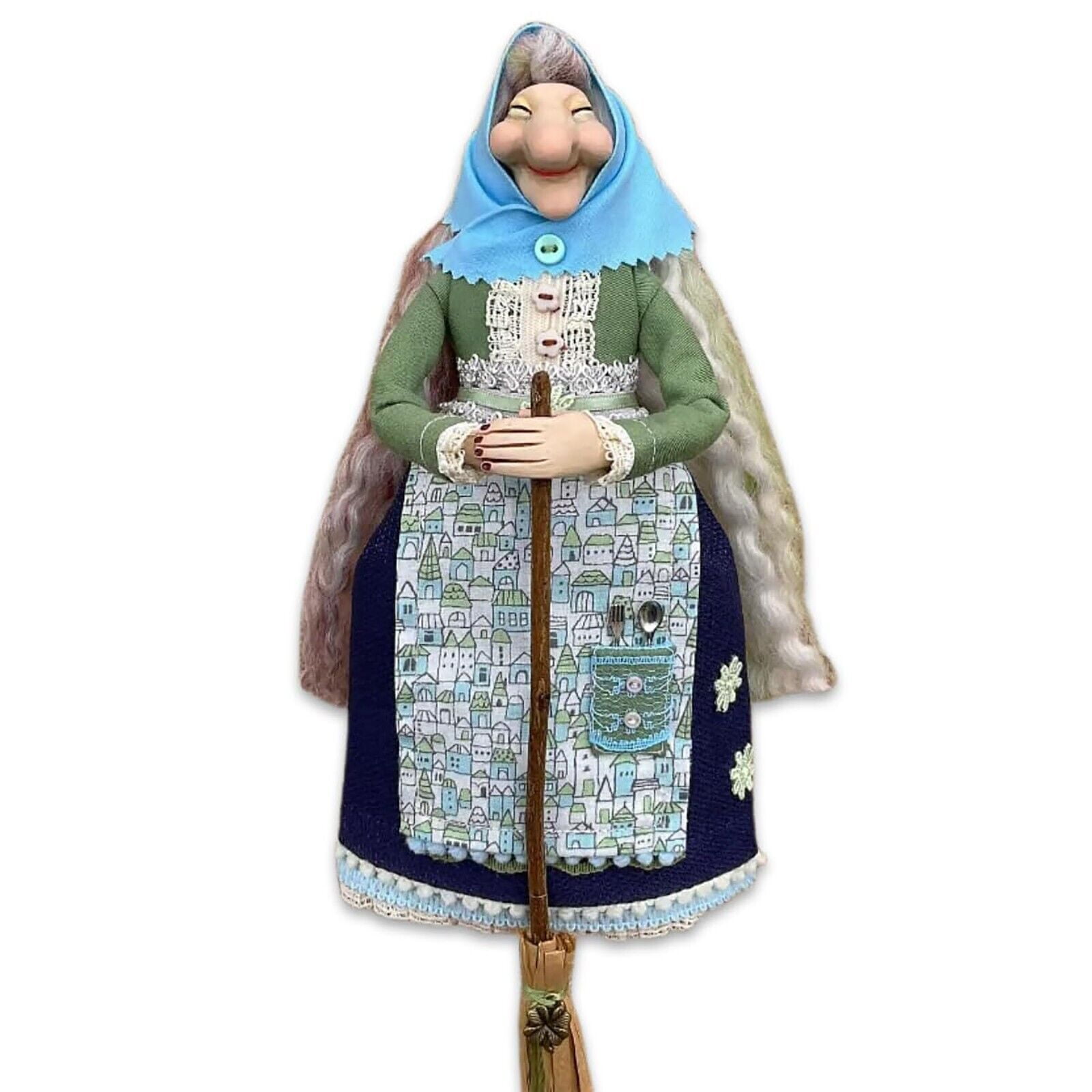 7'' Handmade Kitchen Witch Doll Luck Companion Hanged Witch Doll Figure ...