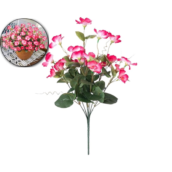 7-Head Artificial Spring Flowers – 15.75in Realistic Plastic Silk ...