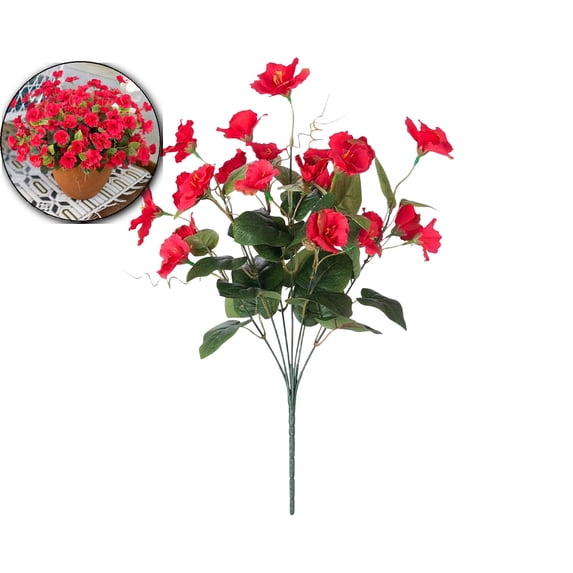 7-Head Artificial Spring Flowers – 15.75in Realistic Plastic Silk ...