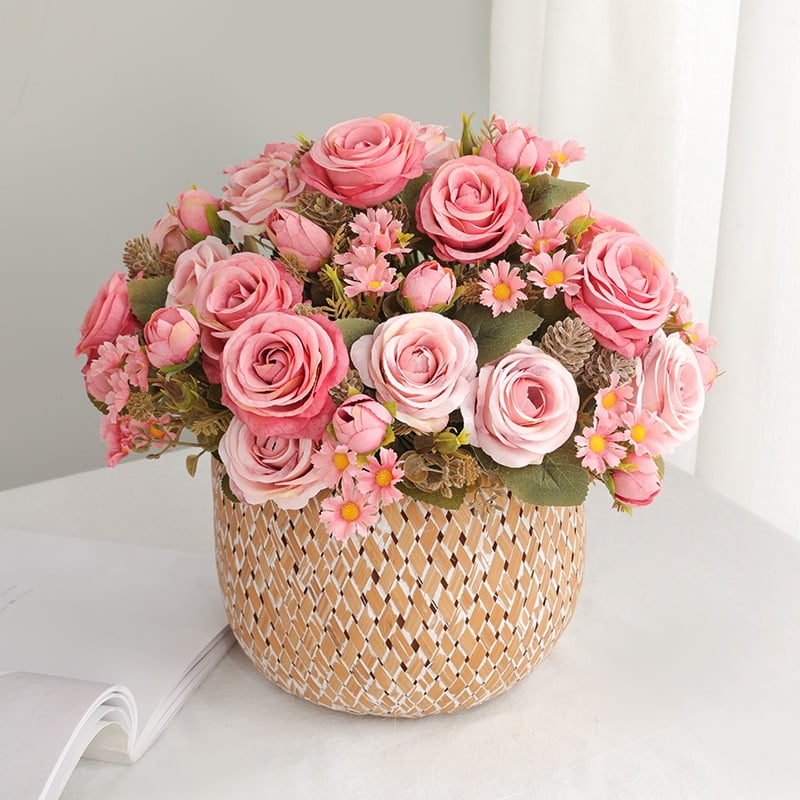 7-Head Silk Snowball Rose, DIY Wedding Favor and Hair Accessory ...