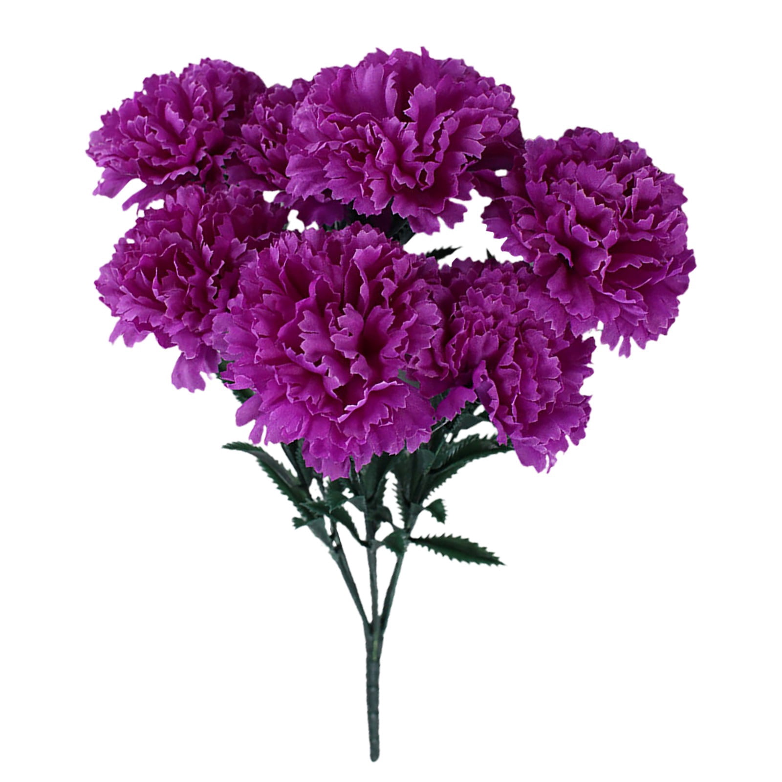 7 Heads Artificial Carnation Flowers Bouquet with Stems, Realistic ...