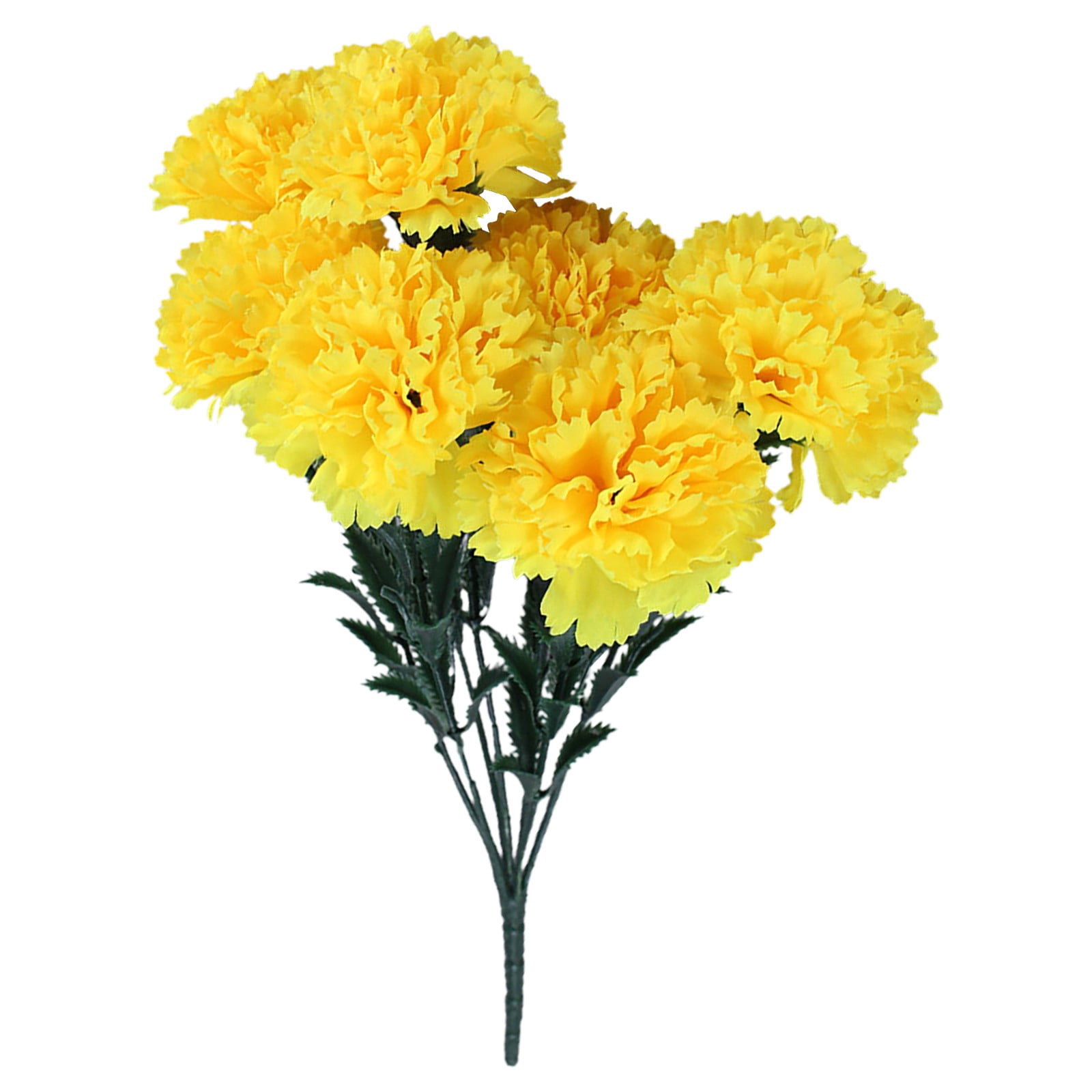 7 Heads Artificial Carnation Flowers, Plastic Fake Bouquet with Stems ...