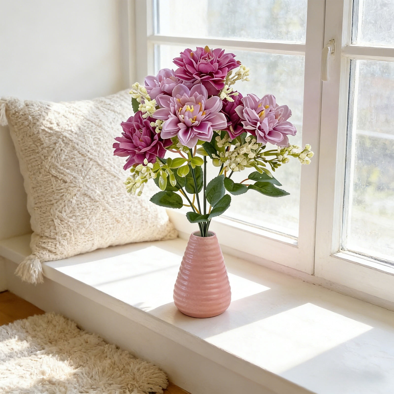 7 Heads Artificial Flowers, Fake Silk for Wedding Decor Living Room ...