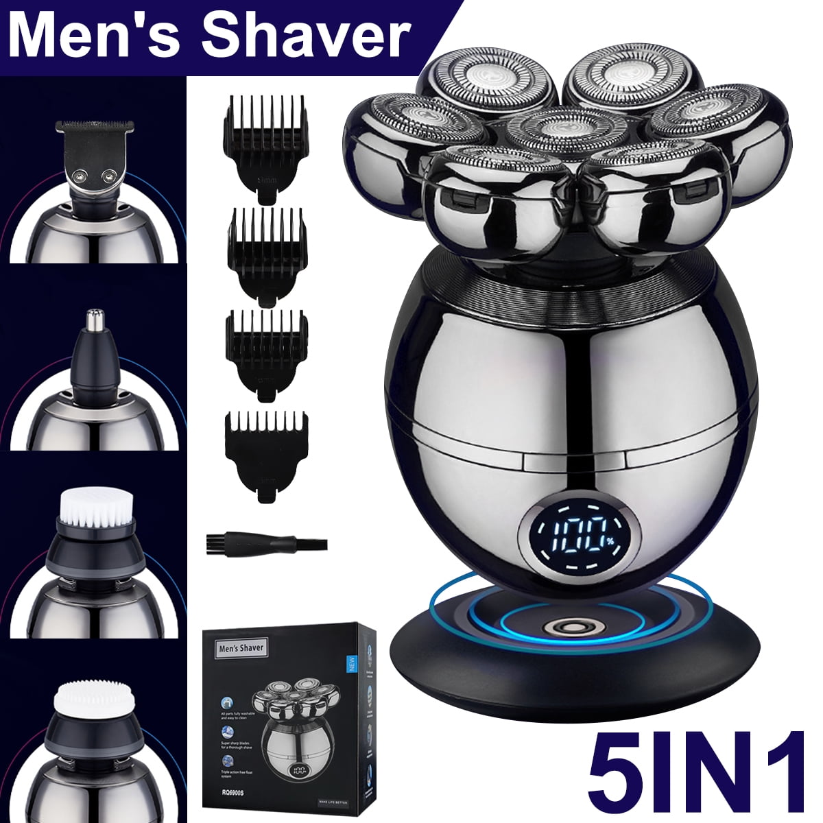 Father's Day 7 Heads Hair Clippers Trimmer Shaver Clipper Cutting Beard ...