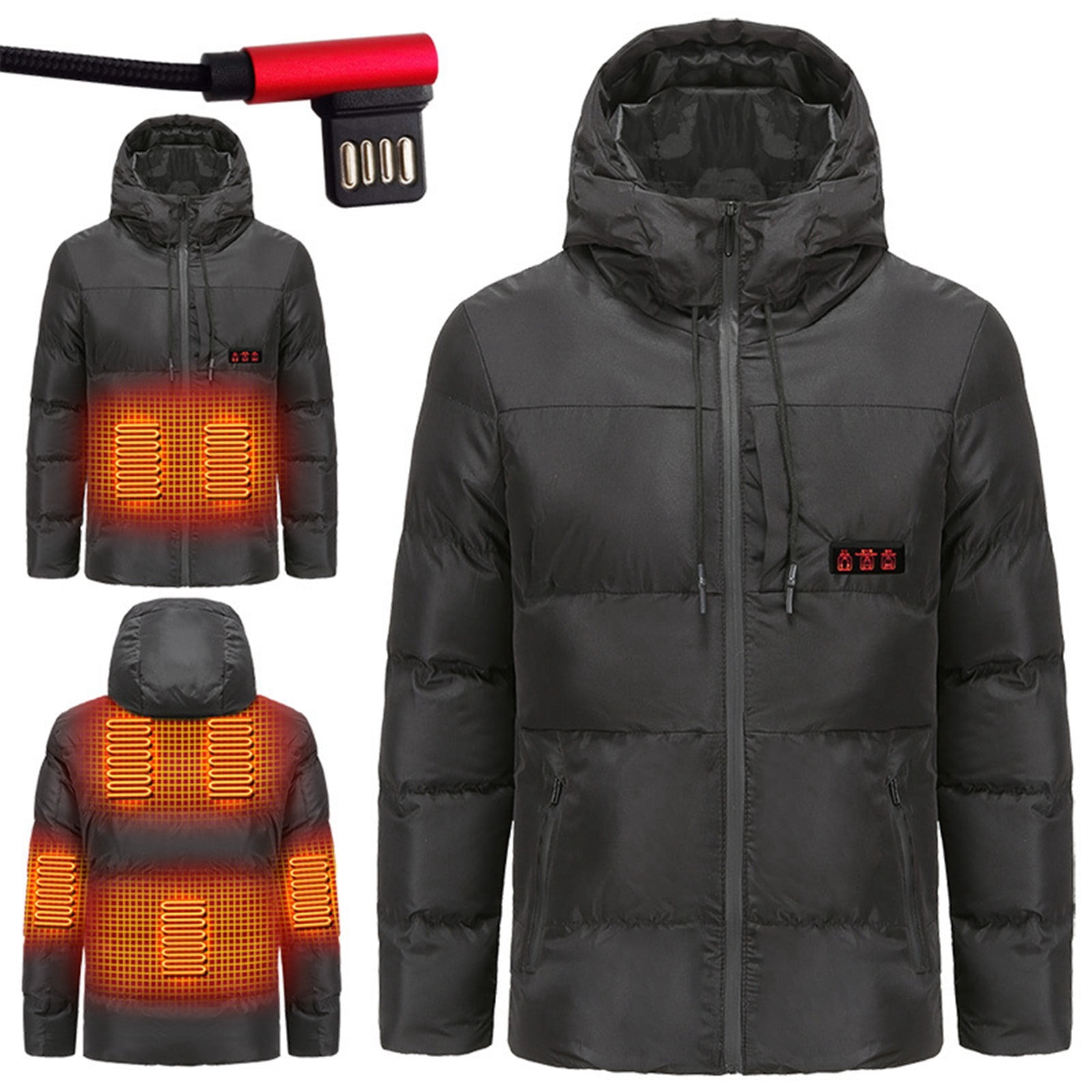 7 Heated Jacket With Three Temperature Adjustable USB Warm Coat For ...
