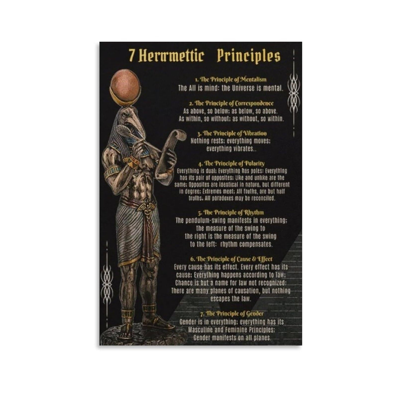 The 7 Hermetic Principles Hermeticism (2) Wall Art Poster Canvas ...