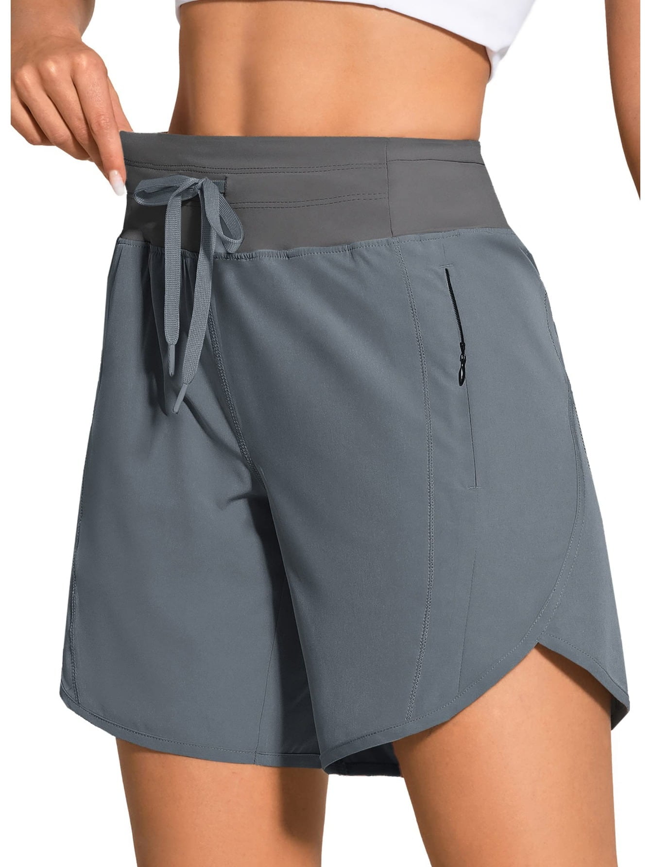 7" High Waisted Athletic Shorts for Women Running Workout Long Shorts ...