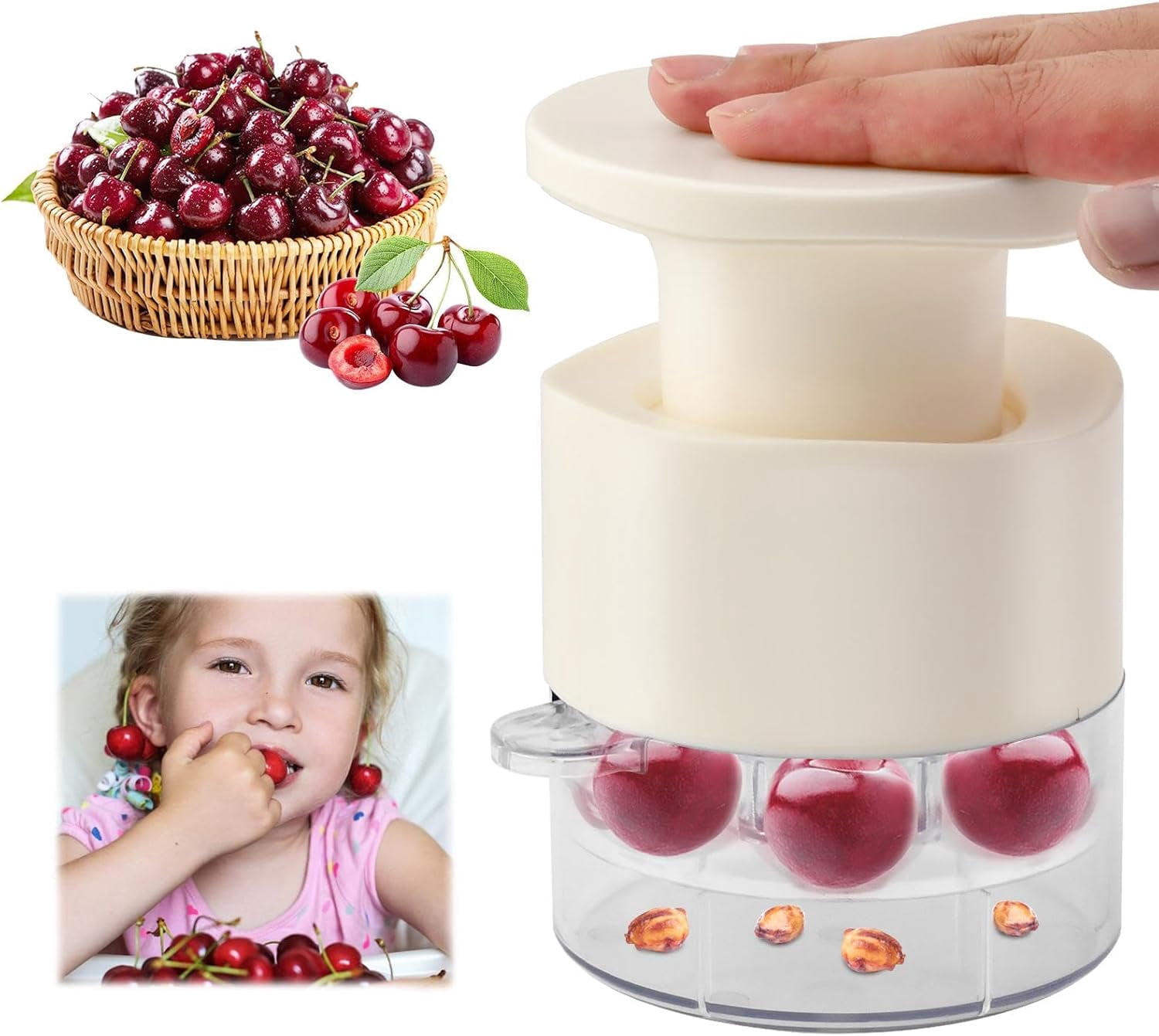 7-Hole Cherry Pitter, 2026 New Quick Push Pull Multiple Cherries Seed ...