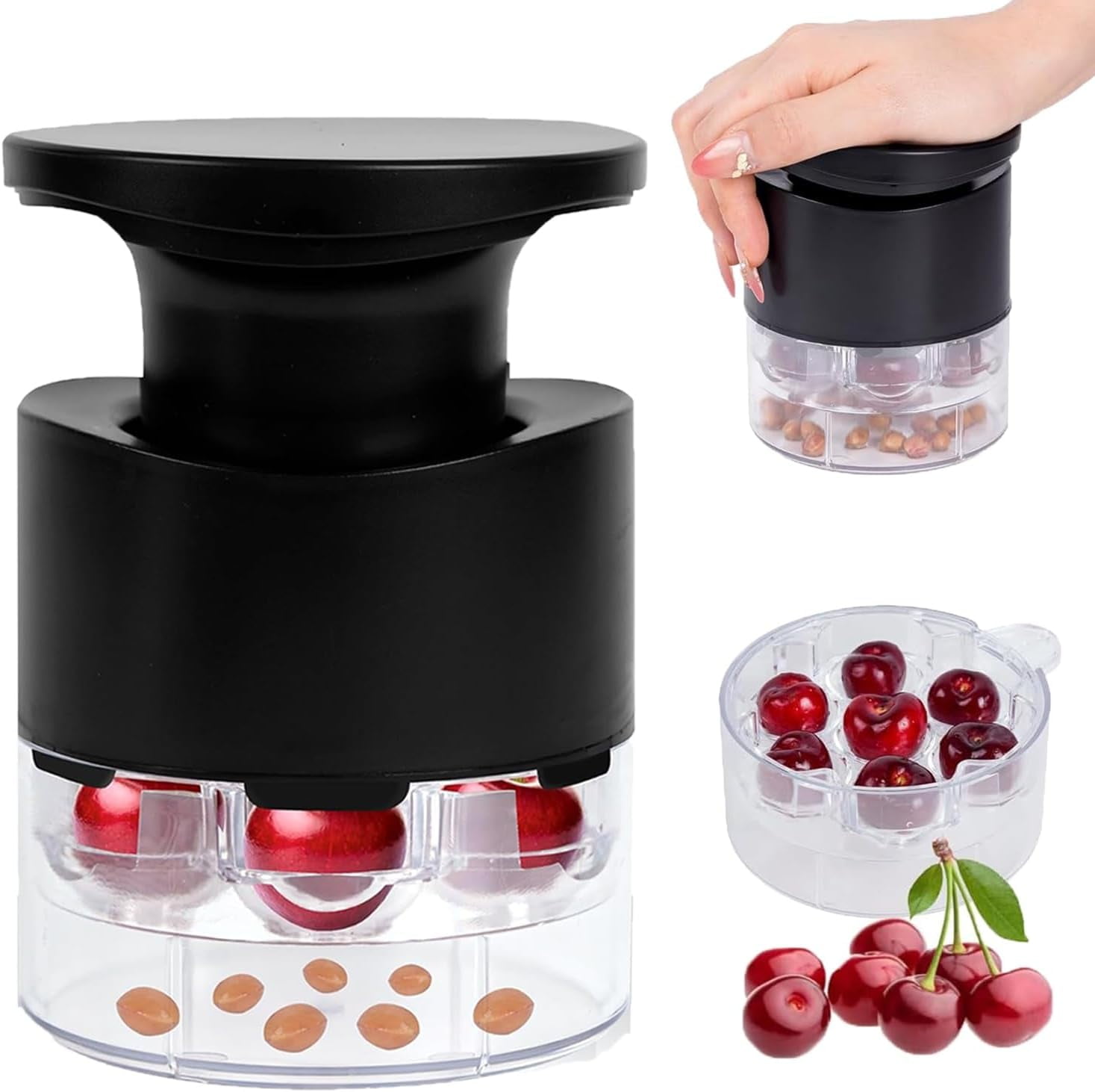 7-Hole Cherry Pitter, Hand Push Cherry Pitter Tool Pit Remover, Must ...