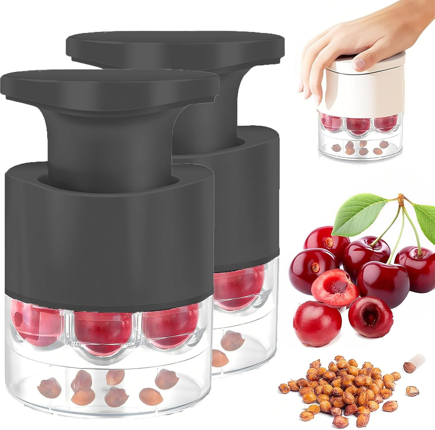 7-Hole Cherry Pitter,Portable Cherry Pitter,Quick Release Push Pit ...