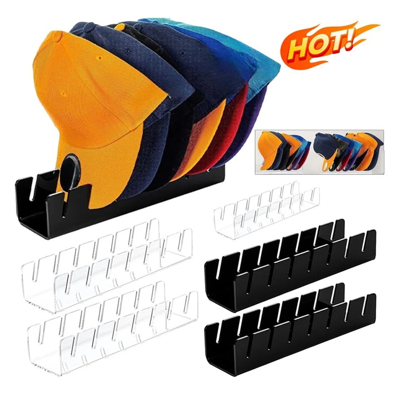 7-Holes Baseball Cap Display Rack Clear Acrylic Hat Holder for Home ...