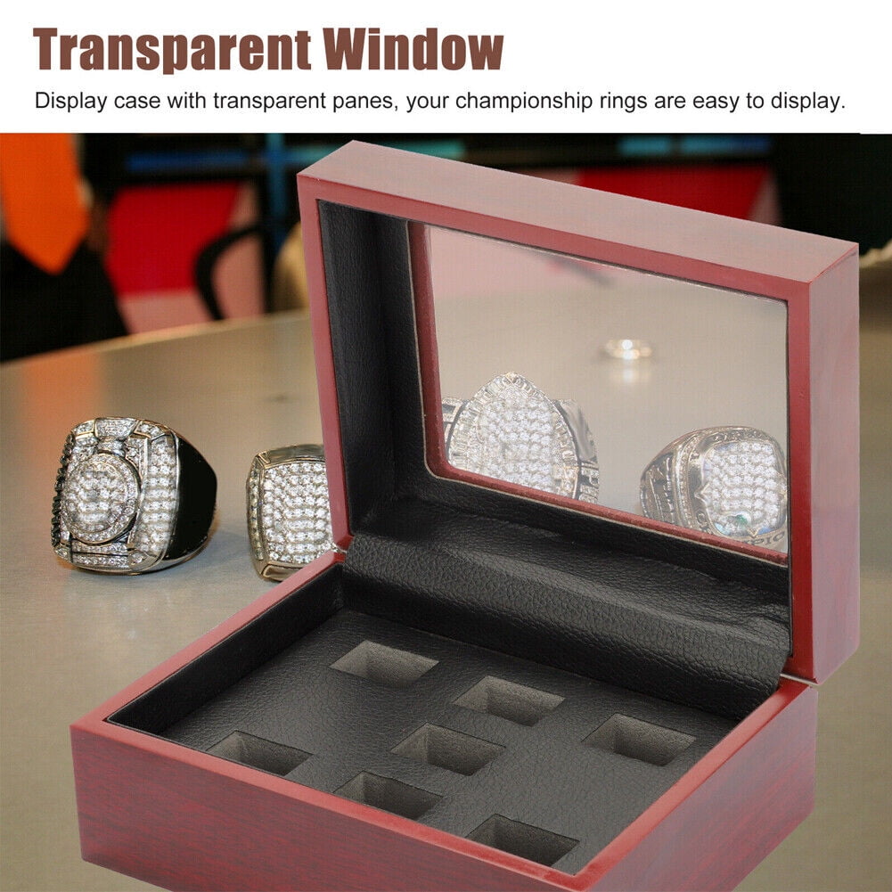 7 Holes Championship Ring Display Case Box Handcrafted Wooden ...