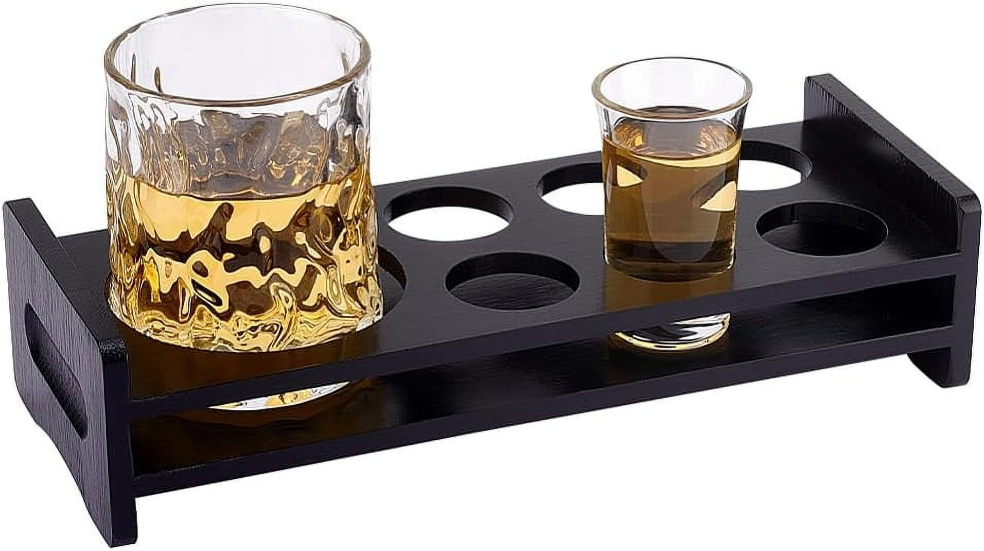 7 Holes Shot Glass Holder Tray 6 Hole for Shot Glass with 1 Hole for ...
