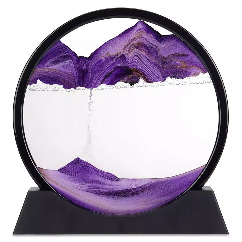 7 Hourglass Sand Art Picture Round Glass Frame for Deep Sea Sandscape ...