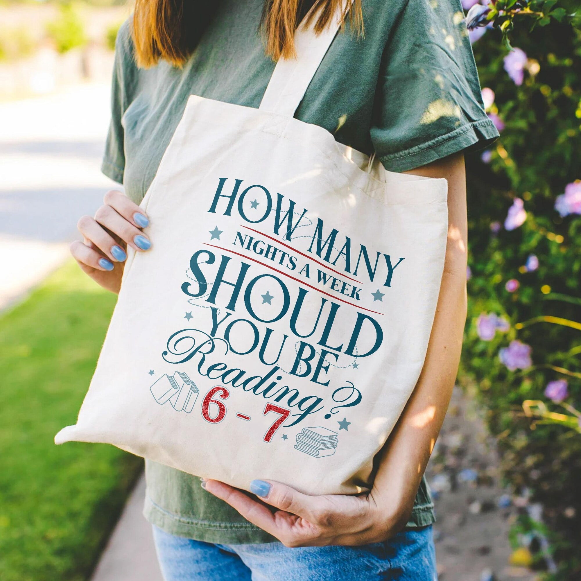 7 How Many Nights A Week Should You Be Reading Tote Bag Book Lover ...
