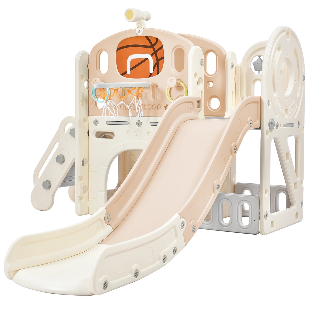 7 IN 1 Kids Slide Playset, Castle with Slide, Tunnel, Ring Toss ...