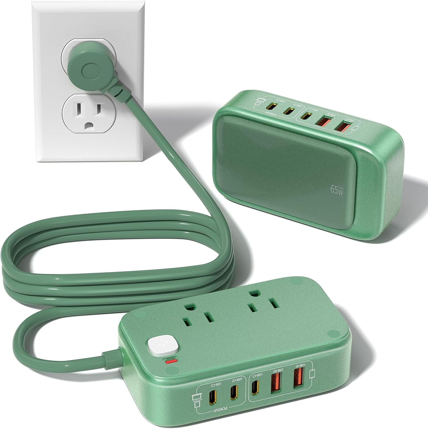 7-IN-1 Power Strip, 85W PD C Power Strip, Desktop Station Outlet ...