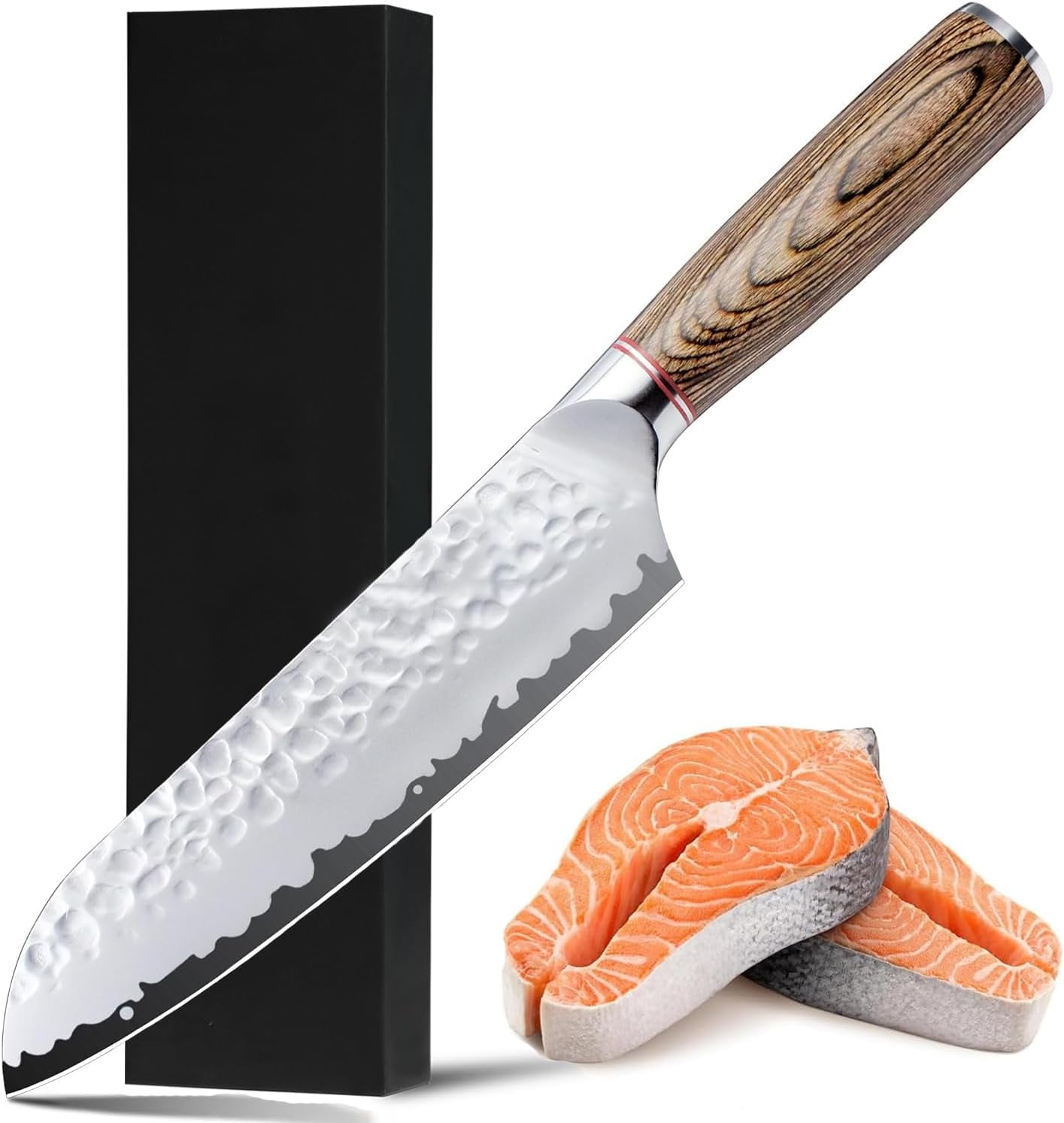7 IN Santoku Knife, Japanese Sharp Kitchen Chef Knife Professional ...