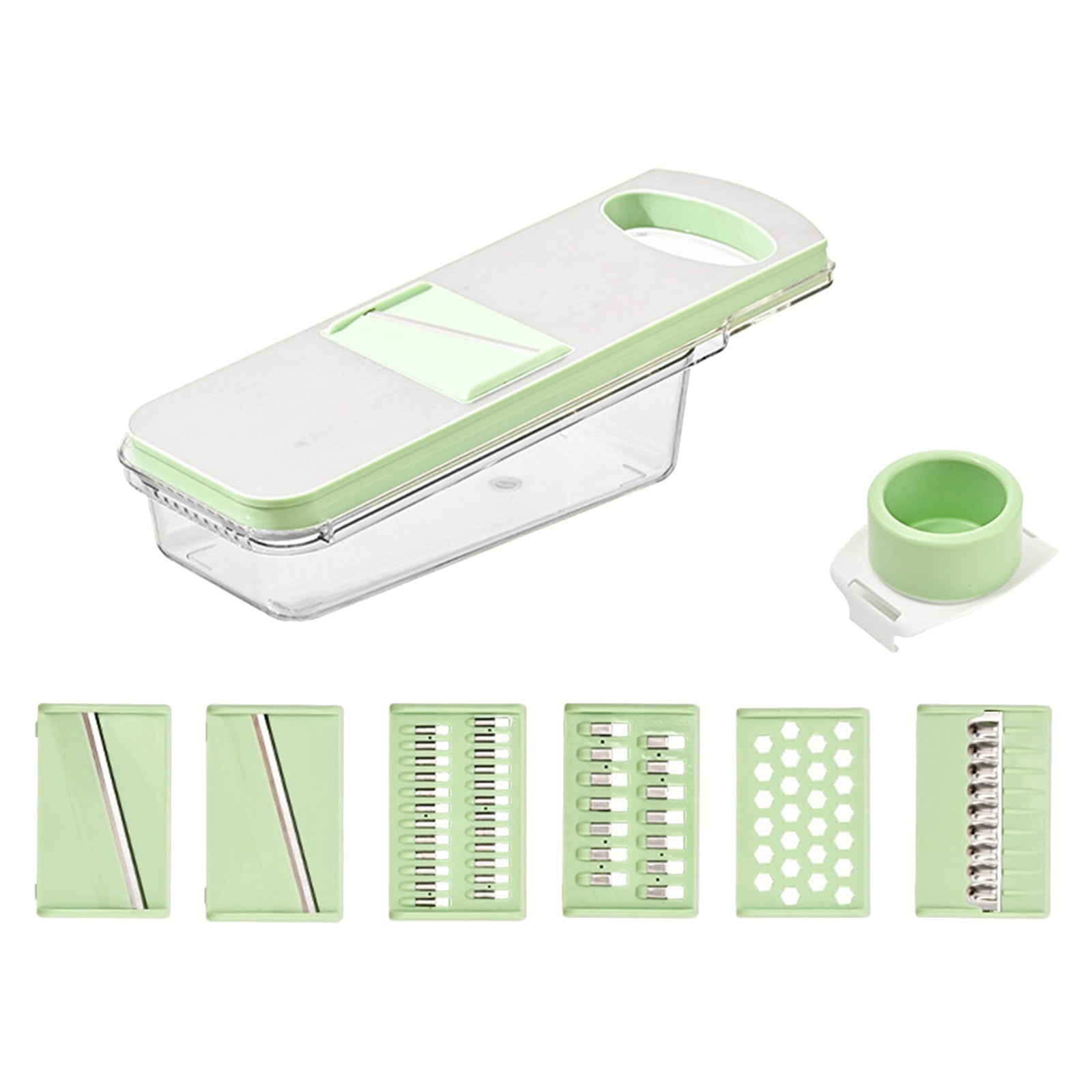 7-In-1 Adjustable Mandoline Vegetable Slicer with 5 Stainless Blades ...