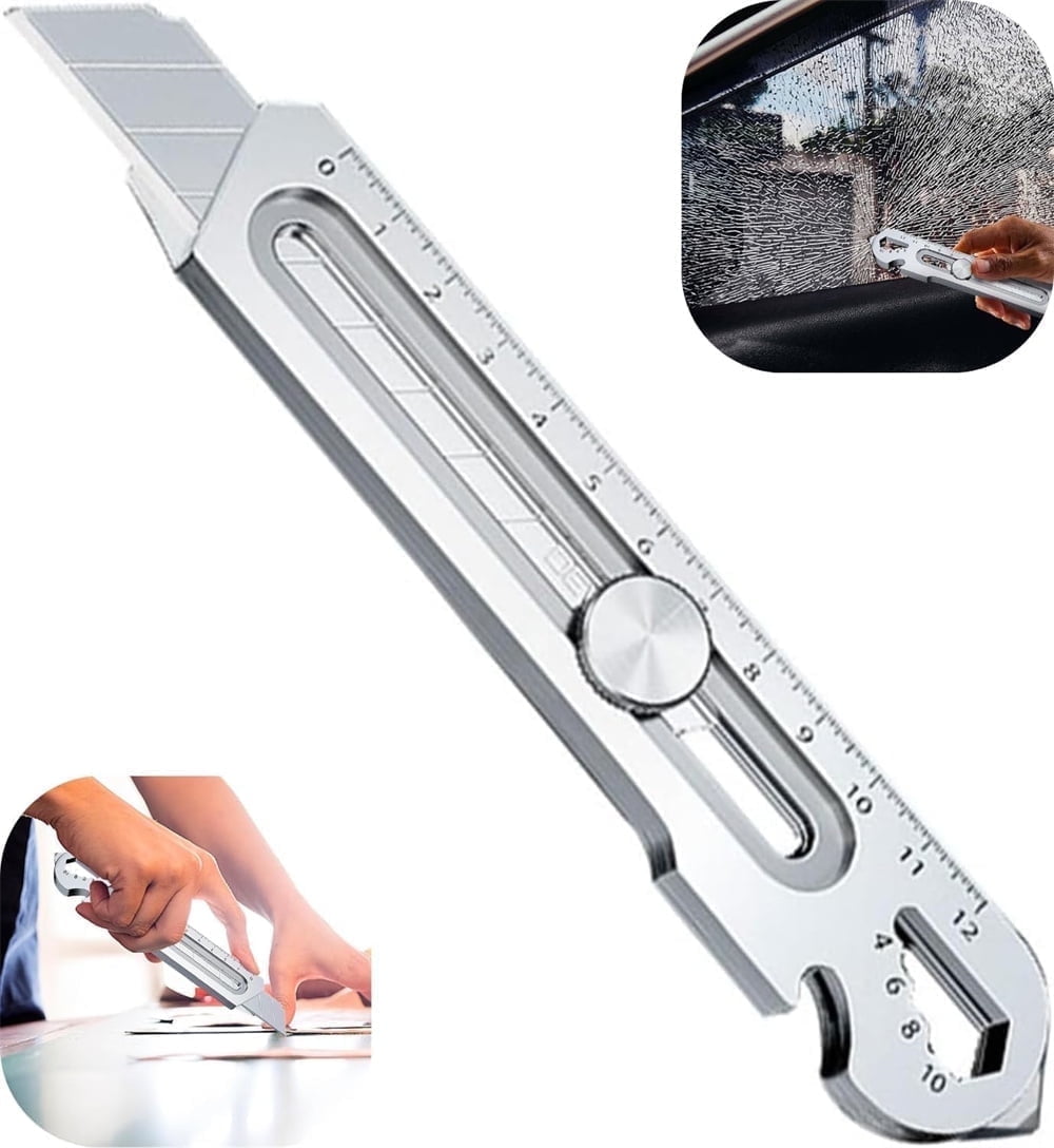 7 In 1 Tool Knife, Stainless Steel Box Cutters Retractable Heavy Duty ...