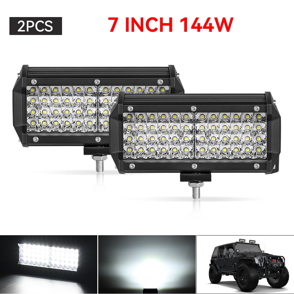 7 Inch 120W Combo Led Light Bars Spot Flood Beam 4x4 Spot 12V 24V 4WD ...
