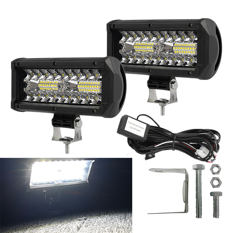7 Inch 120W Combo Off Road Led Light Bars Spot Flood Beam for Work ...