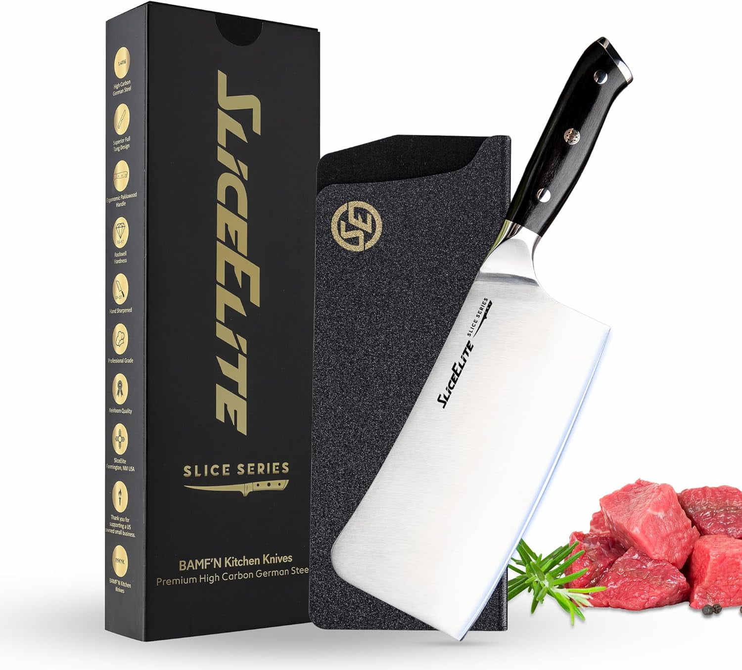 7-Inch Bone Cutting Knife – High Carbon German Steel, Pakkawood Handle ...