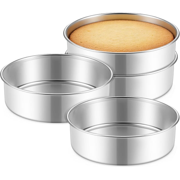 7 Inch Cake Pan Set of 4, 4 Pieces Round Layer Cake Baking Pans ...