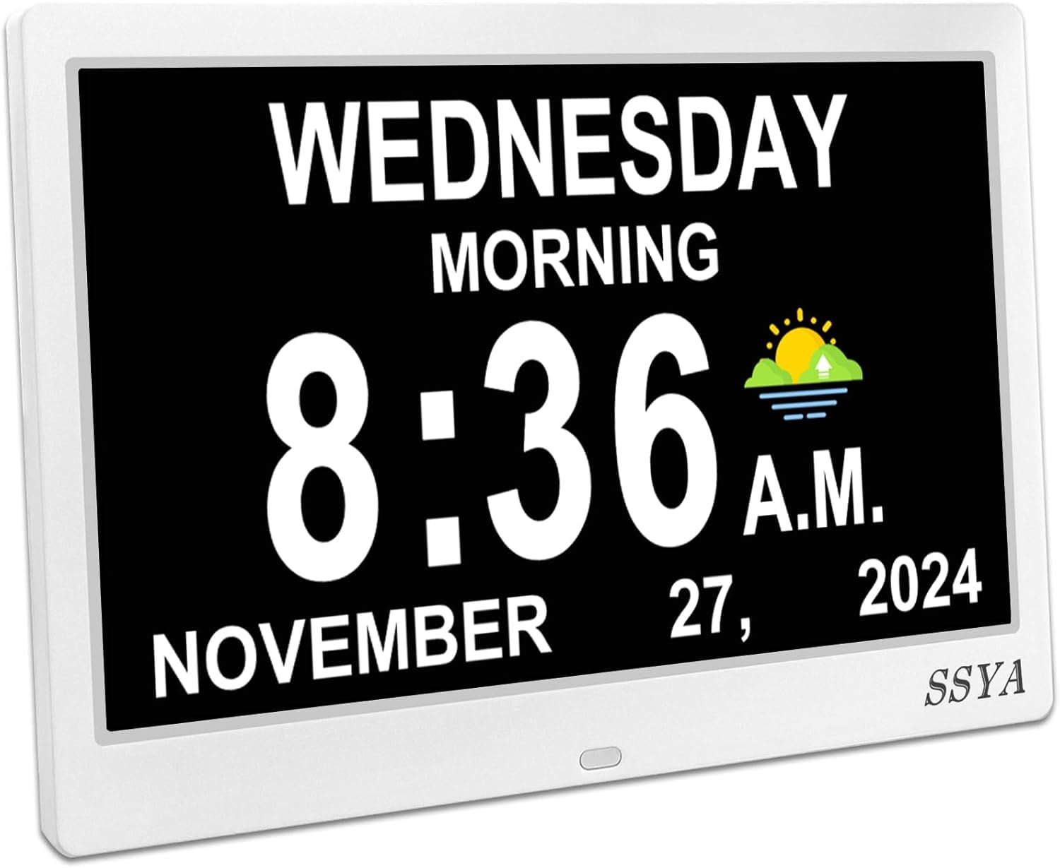 7 Inch Calendar Clock - 12 Alarm Options, Level 5 Auto Dimmable Display ...