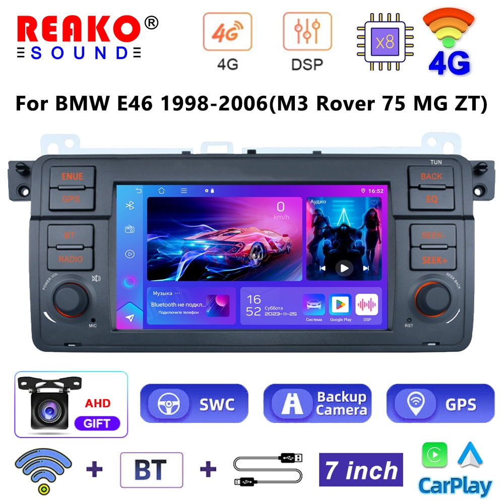 7 Inch Car Stereo, 1 Din Compatible for BMW E46 M3(1998-2005), TFT Touchscreen, in Dash DVD ...