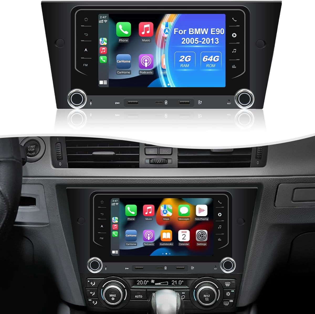 7 Inch Car Stereo Radio for BMW 3 Series E90 2005-2011, E91 E92 E93 ...