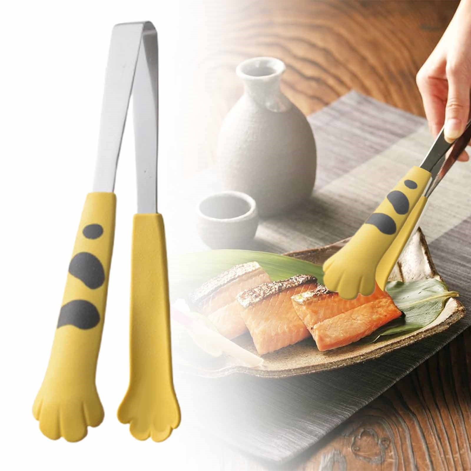 7 Inch Cat Paw Kitchen Tongs - Stainless Steel & Nylon Cooking Utensils ...