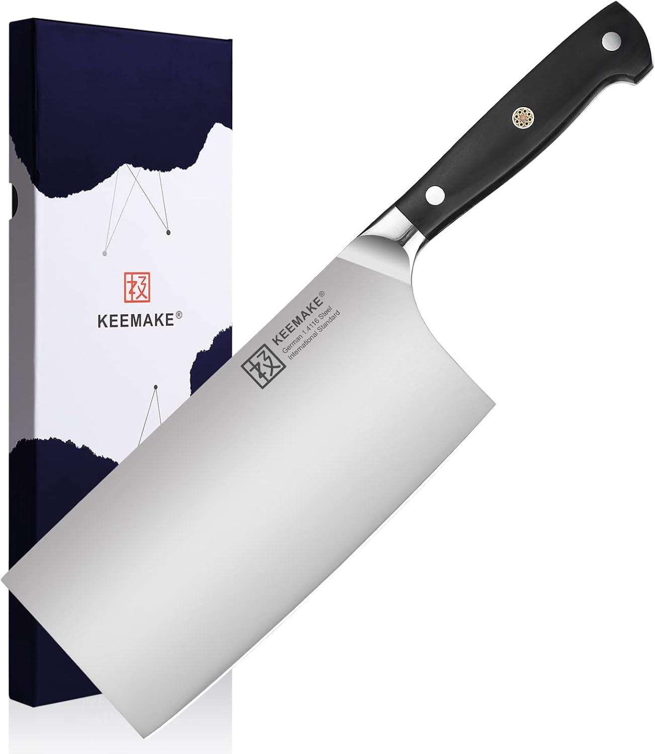 7 Inch Cleaver Knife, High Carbon Stainless Steel Kitchen Knife with ...