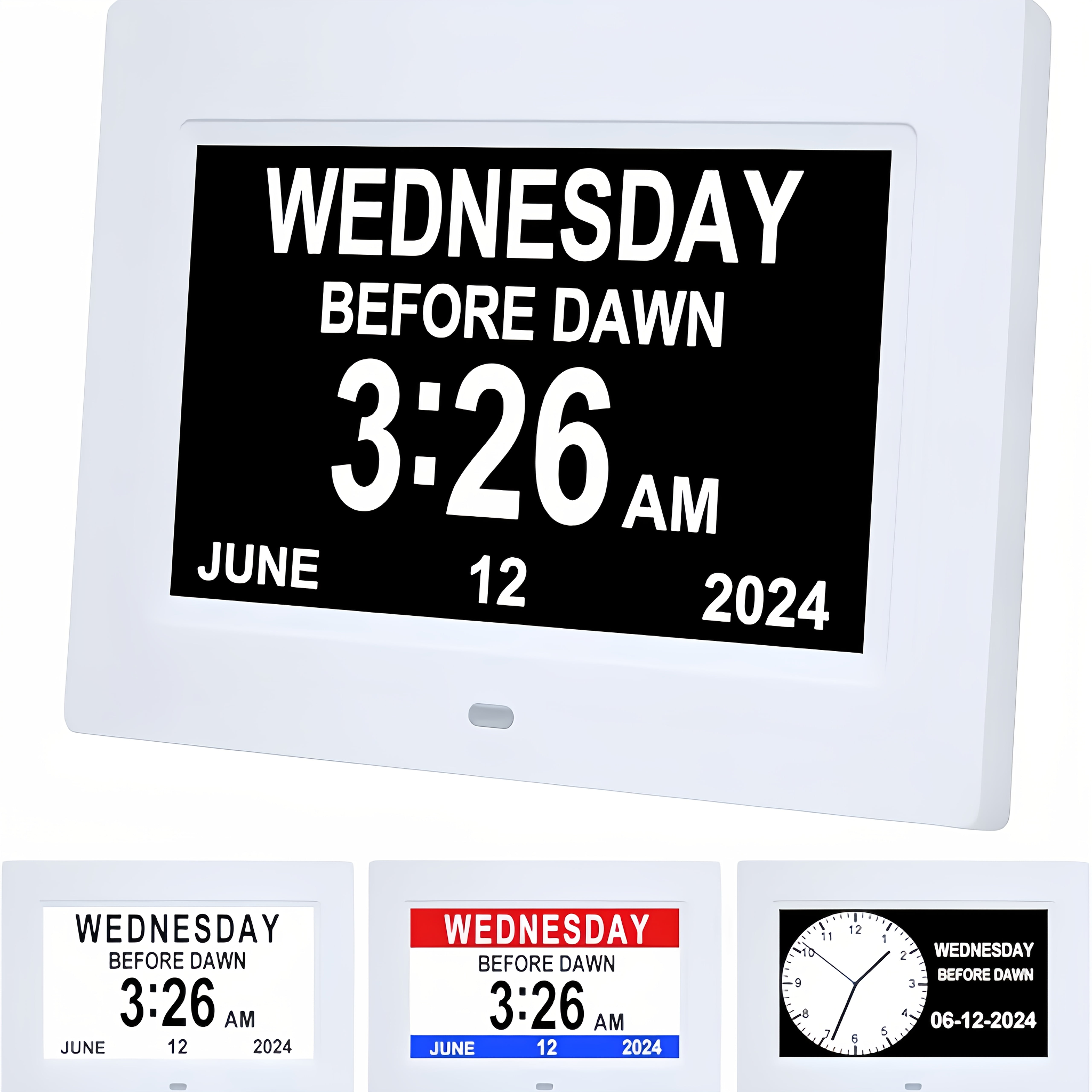 7 Inch Clock With Day And Date For Elderly Large Display Digital Clock ...