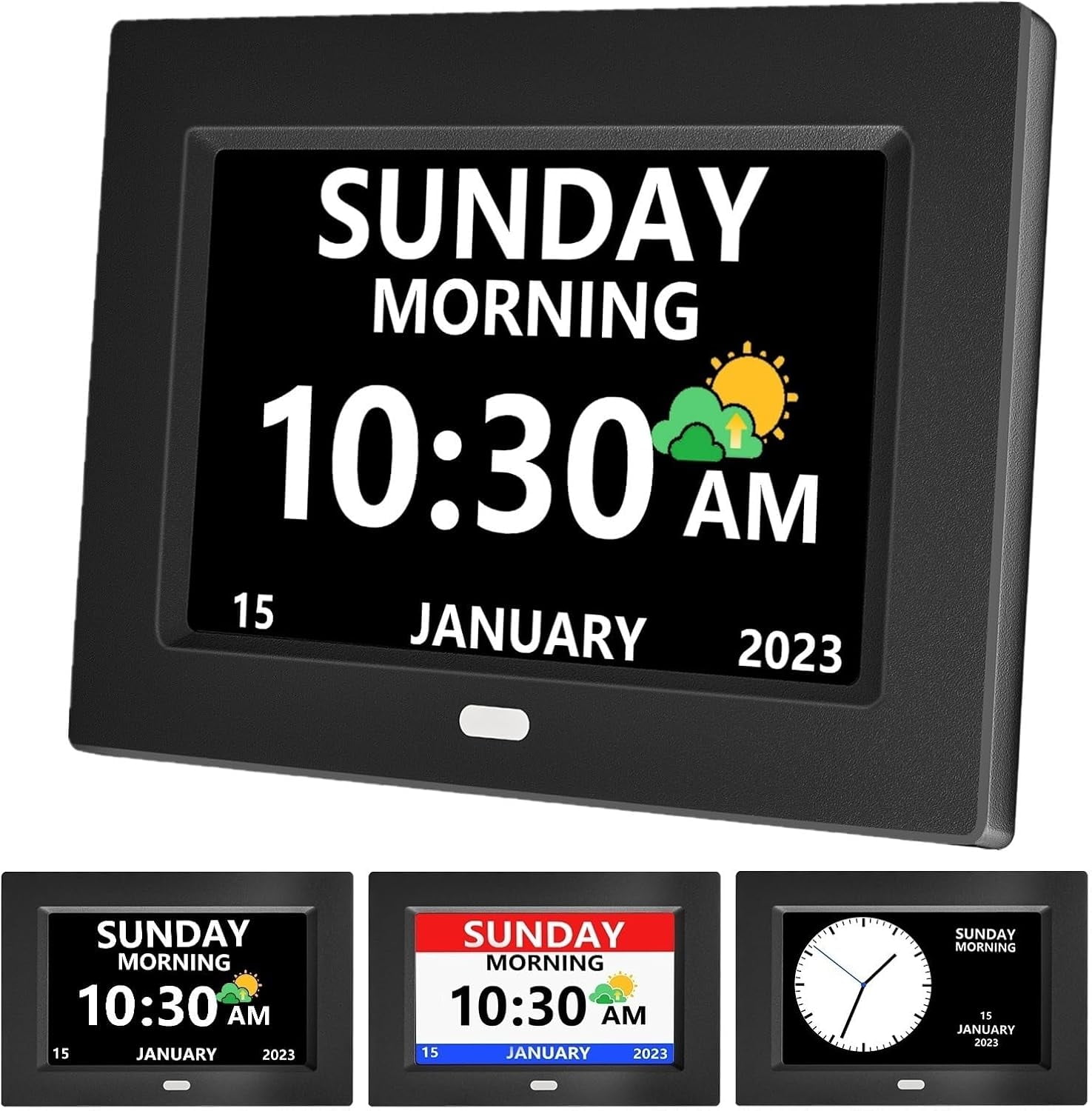 7 Inch Clock With Day And Date For Elderly Large Display Digital Clock ...