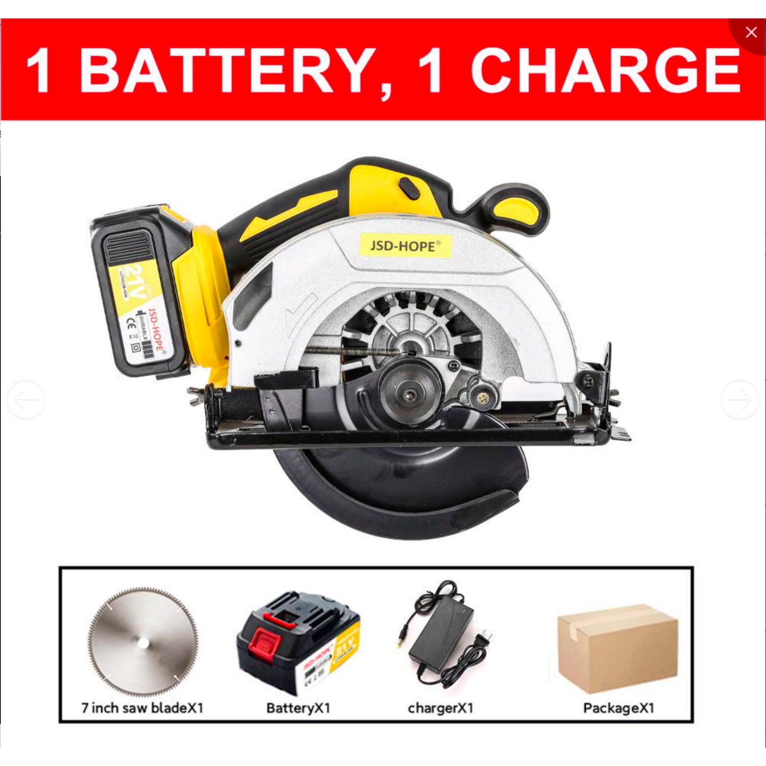 7-Inch Cordless Circular Saw-Lithium-Ion Electric Wood&Tile Cutter ...