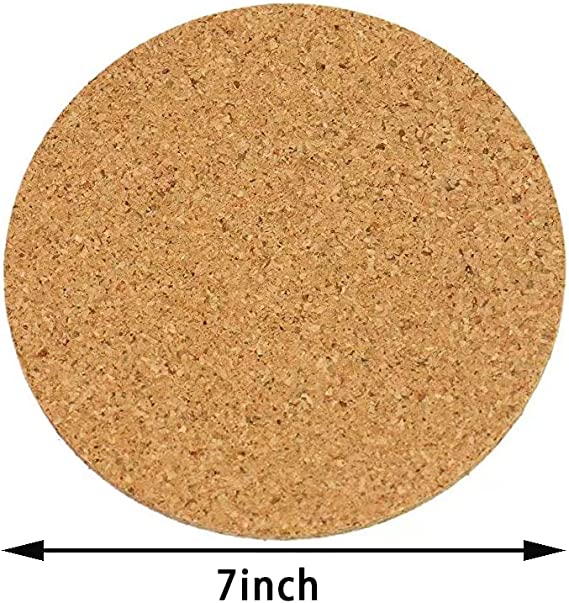 7 Inch Cork Tripod, Thermal Pad, Round Cork Board for Kitchen, Dining ...