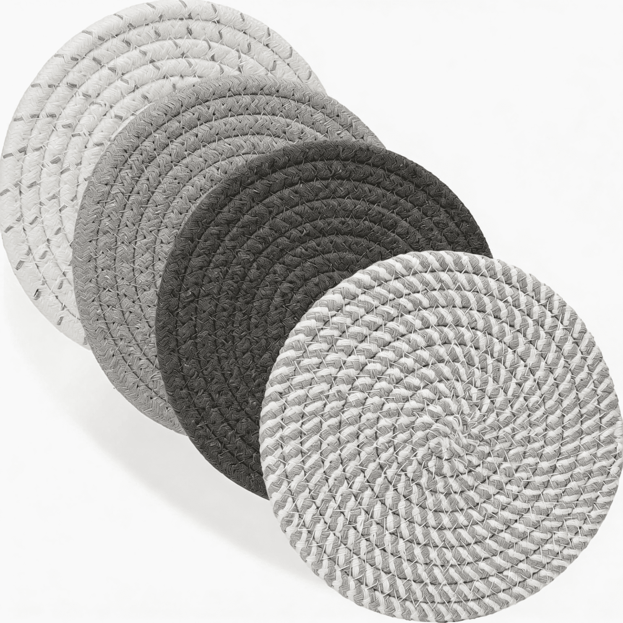7 Inch Cotton Trivets Set 4 Pack Heat Resistant Hot Pads for Kitchen ...