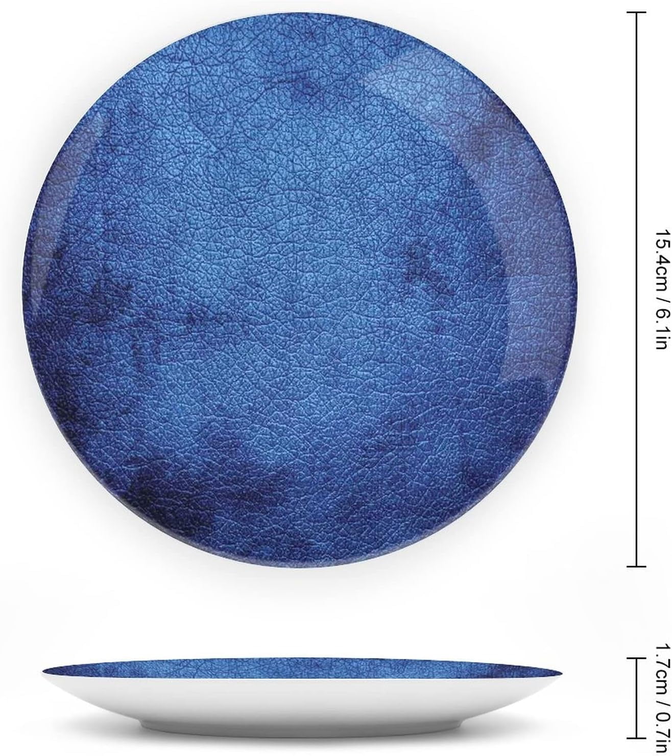 7 Inch Decorative Plate, Navy Blue Ceramic Craft, Martian Alien Skin ...