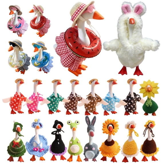 7 Inch Desk Goose Outfits, Bright Hawaiian Holiday Apparel, Fashion ...