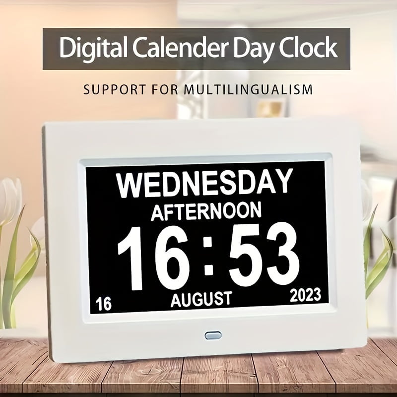 7 Inch Digital Clock With Day And Date For Elderly Alzheimer'S Dementia ...