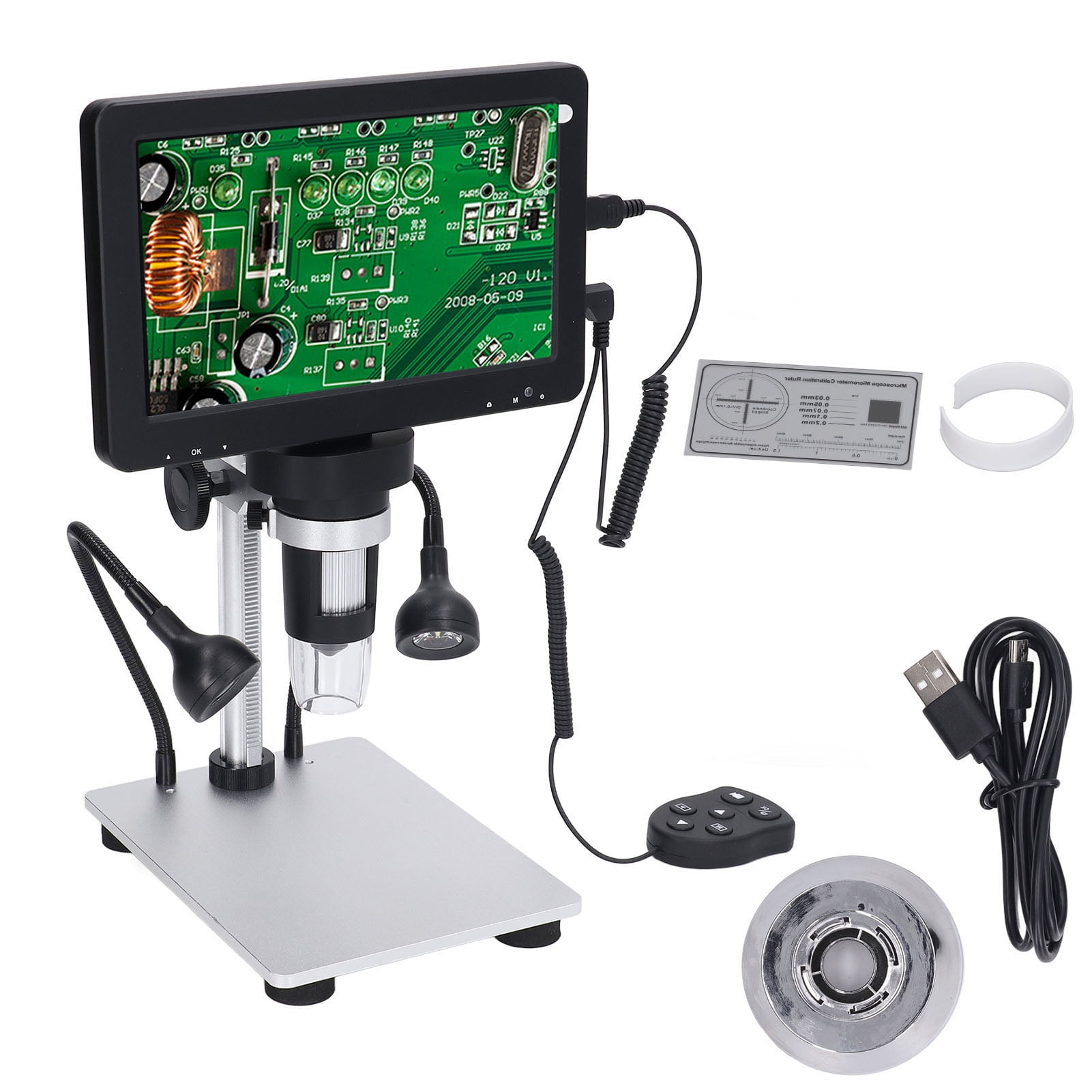 7 Inch Digital Microscope HD LCD Dispaly 1200x 12MP Soldering ...