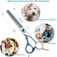 7 Inch Dog Grooming Scissors Set Stainless Steel Straight Thinning ...