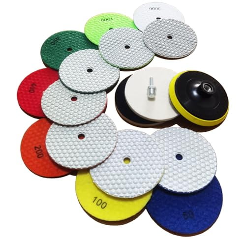 7 Inch Dry Diamond Polishing Pads, 11PCS Wet/Dry Granite Stone Buffing ...