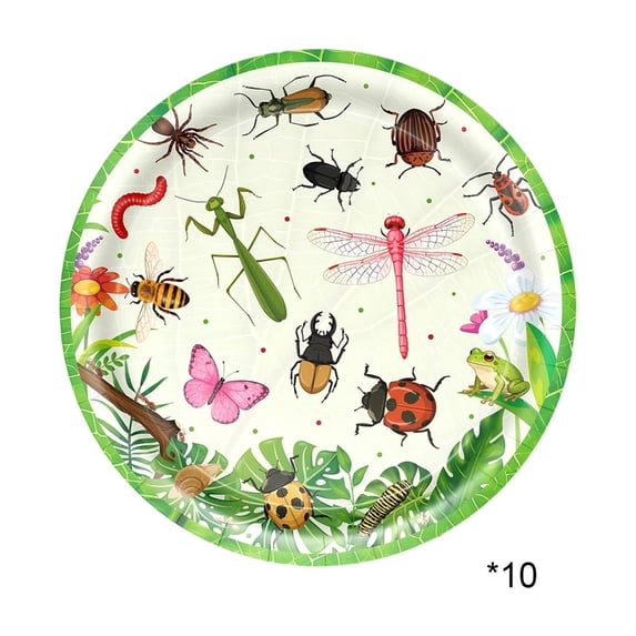 7 Inch Easter Themed Paper Plates, Spring Insect Design, For Parties ...