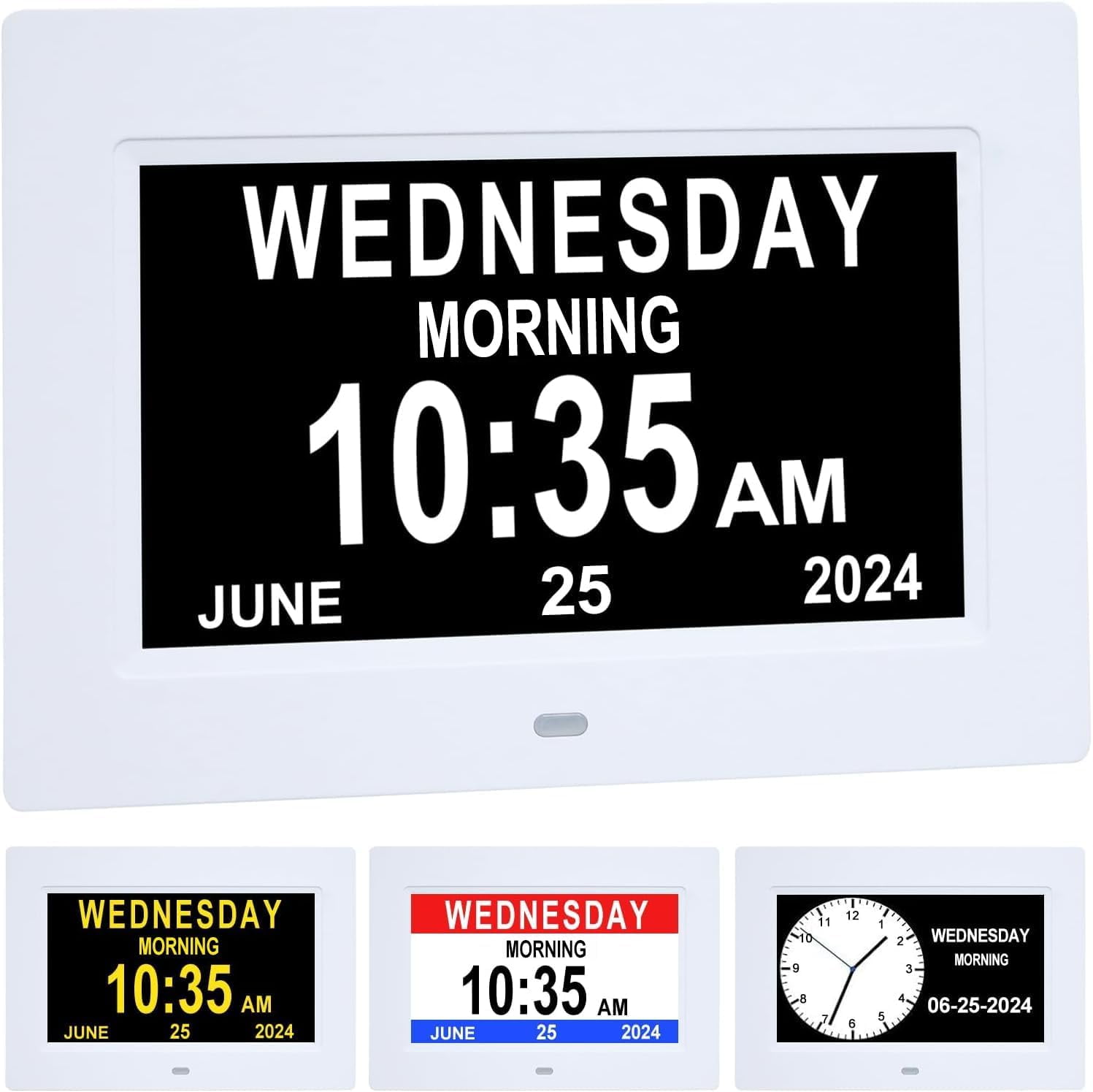 7 Inch Extra Large Day Date Time Digital Day Calendar Clocks with Auto ...