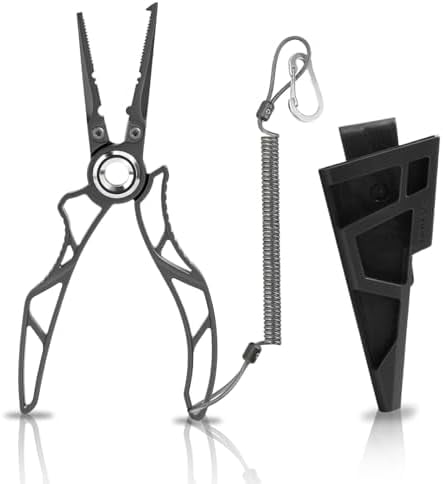 7 Inch Fishing Pliers and Titanium Plating, Saltwater Resistant Fishing ...