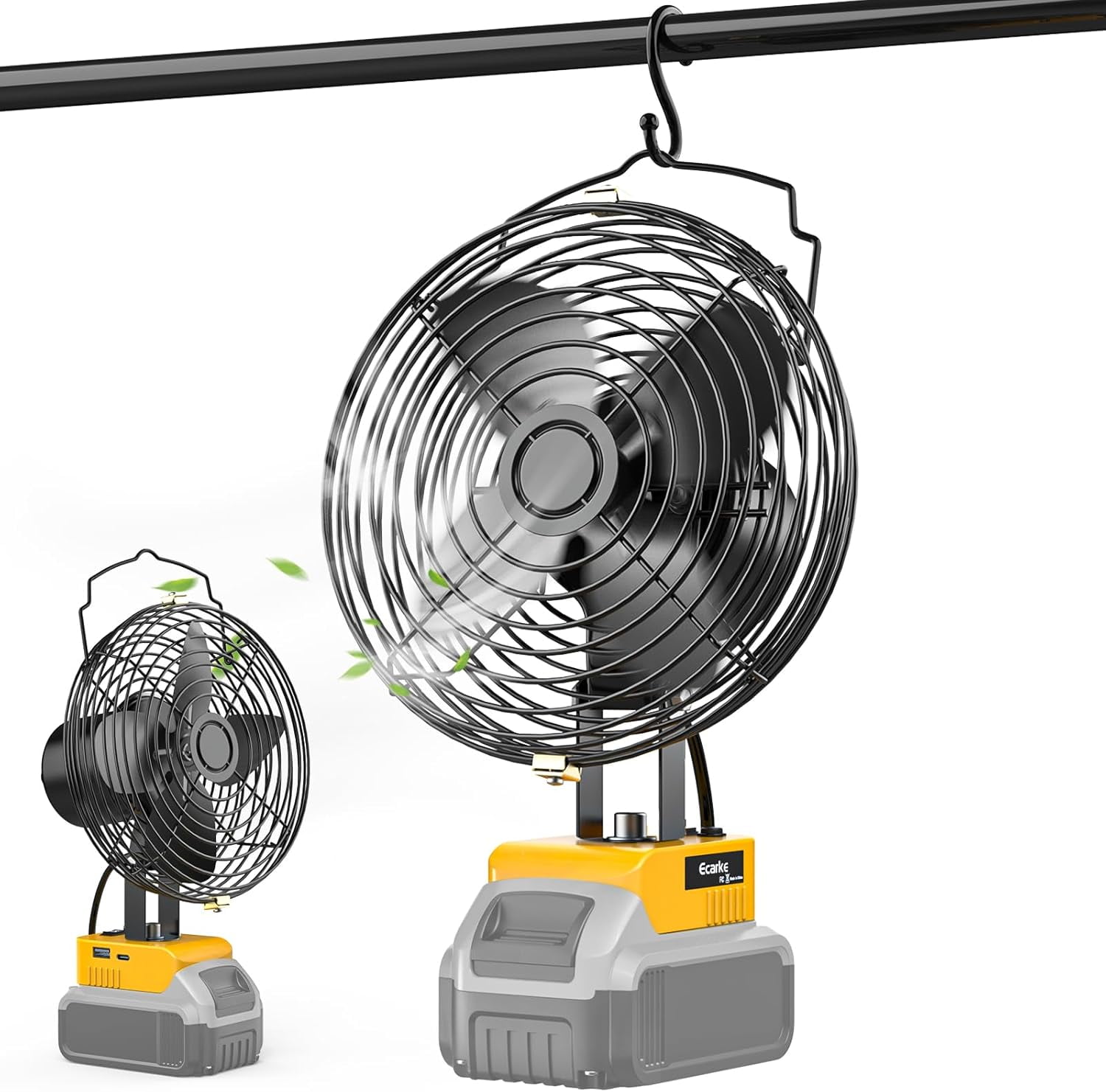 7 Inch Floor Fan for DeWalt 20V MAX Battery, 20W 3500RPM Cordless ...