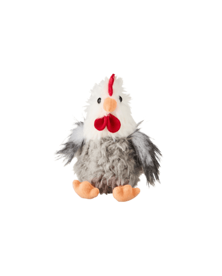 7-Inch Gray and White Shaggy Chicken Plush – Soft Easter Stuffed Animal ...
